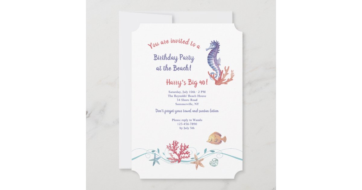 Sea Life Invitation | Zazzle