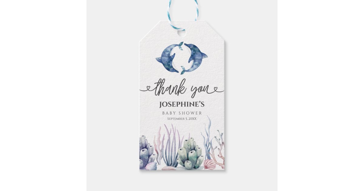 Sea Life Twins Baby Shower Favor Gift Tags | Zazzle