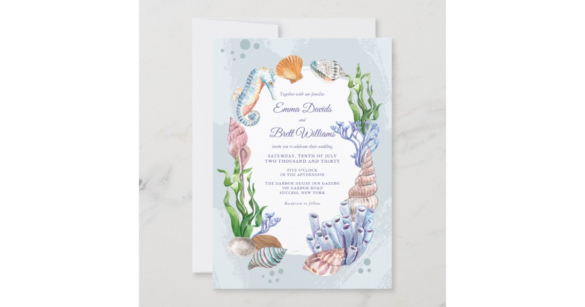 Sea Life Wedding Invitation | Zazzle