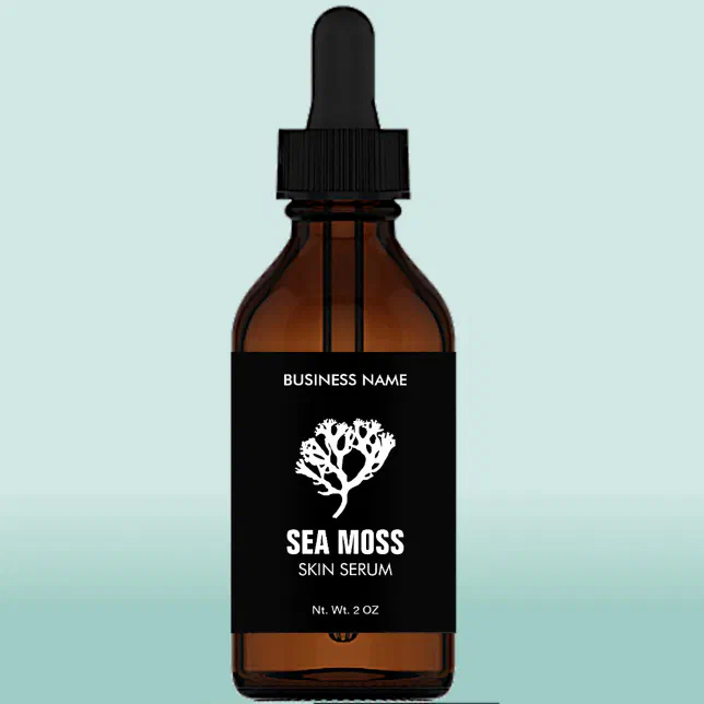 Sea Moss Serum Dropper Bottle Labels | Zazzle