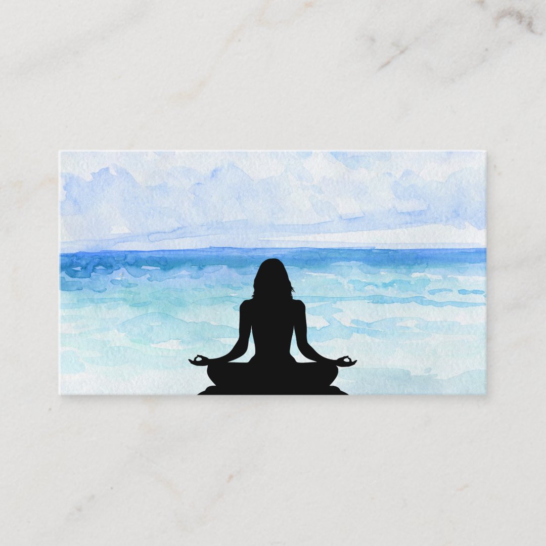 Sea Ocean Beach Mindfulness Meditation Yoga Business Card | Zazzle