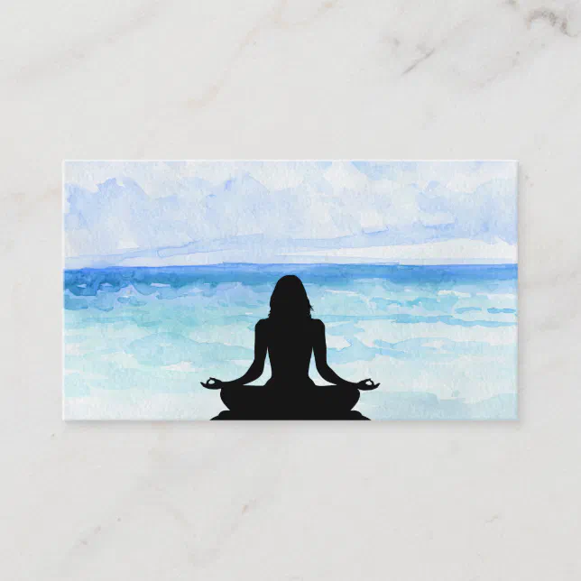 Sea Ocean Beach Mindfulness Meditation Yoga Business Card | Zazzle