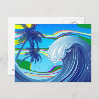Sea Ocean big Wave Water postcard | Zazzle