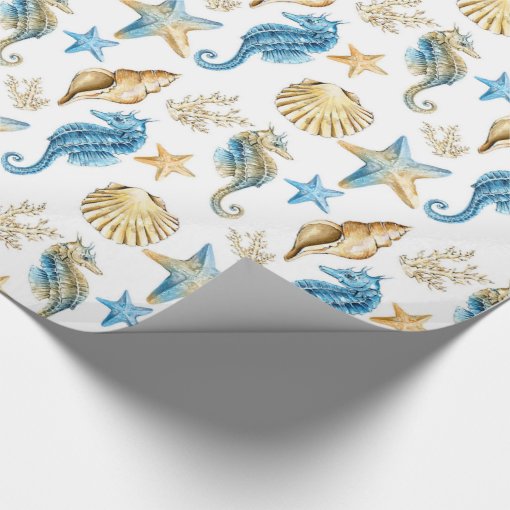 Sea & ocean pattern wrapping paper | Zazzle