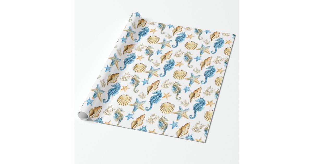 Sea & ocean pattern wrapping paper | Zazzle