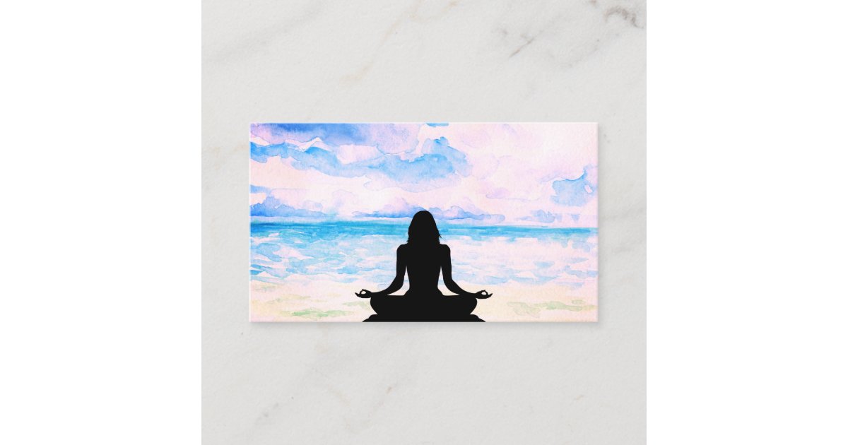Sea Ocean Yoga Beach Mindfulness Meditation Business Card | Zazzle