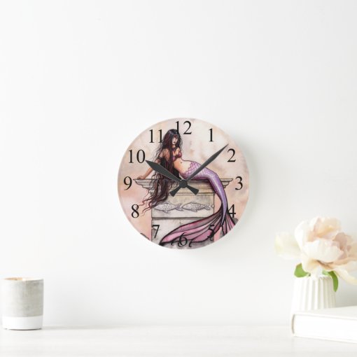 Sea Princess Mermaid Fantasy Art Wall Clock | Zazzle