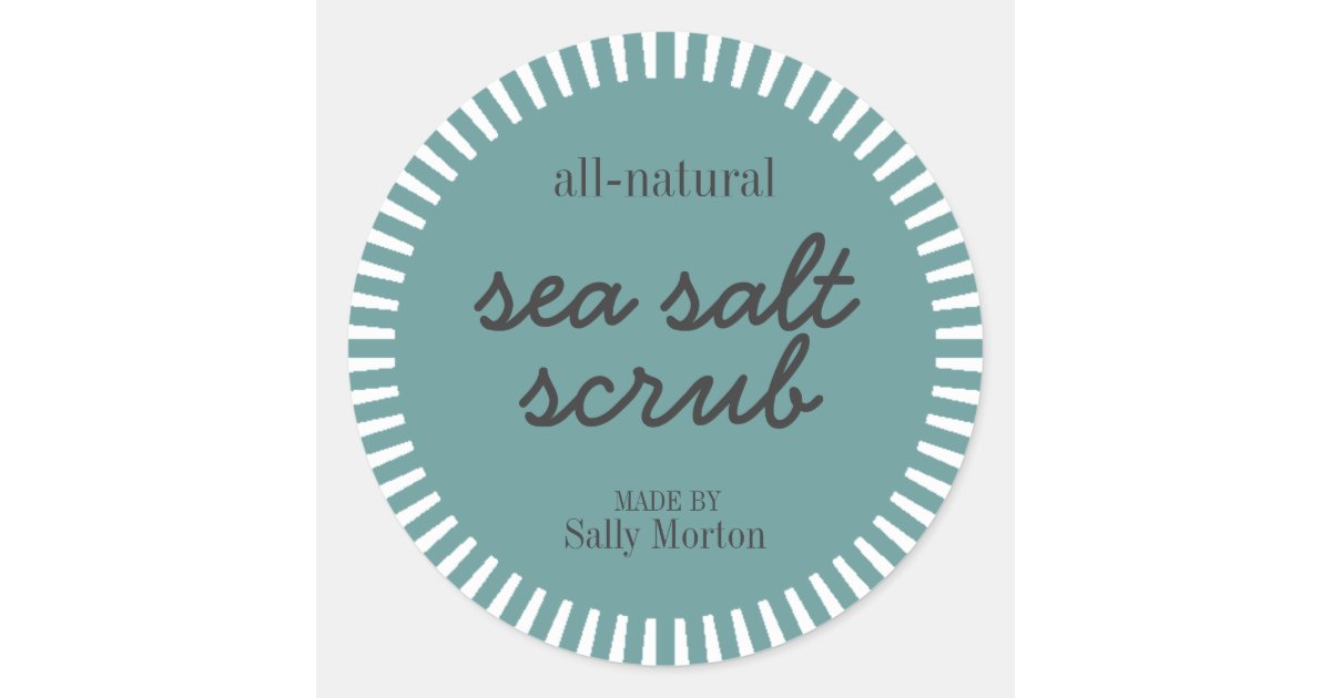 Sea Salt Scrub Round Label Template | Zazzle