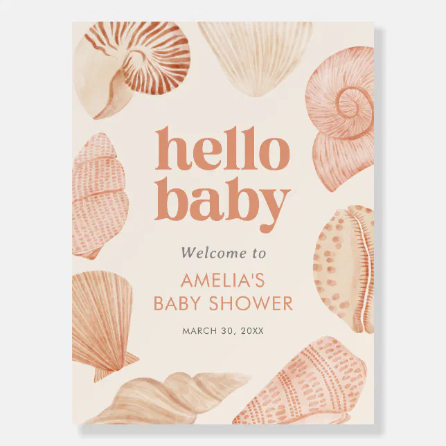 Sea Shell Baby Shower Welcome Sign | Zazzle