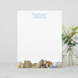 Sea Shell Border Letterhead, 2 Letterhead | Zazzle