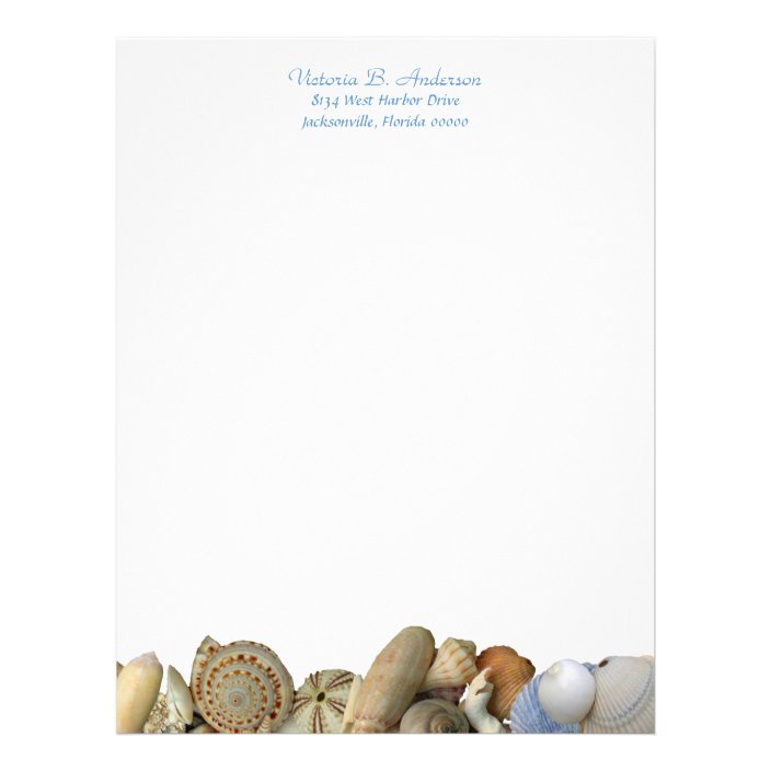 Sea Shell Border Letterhead, 2 Letterhead | Zazzle.com
