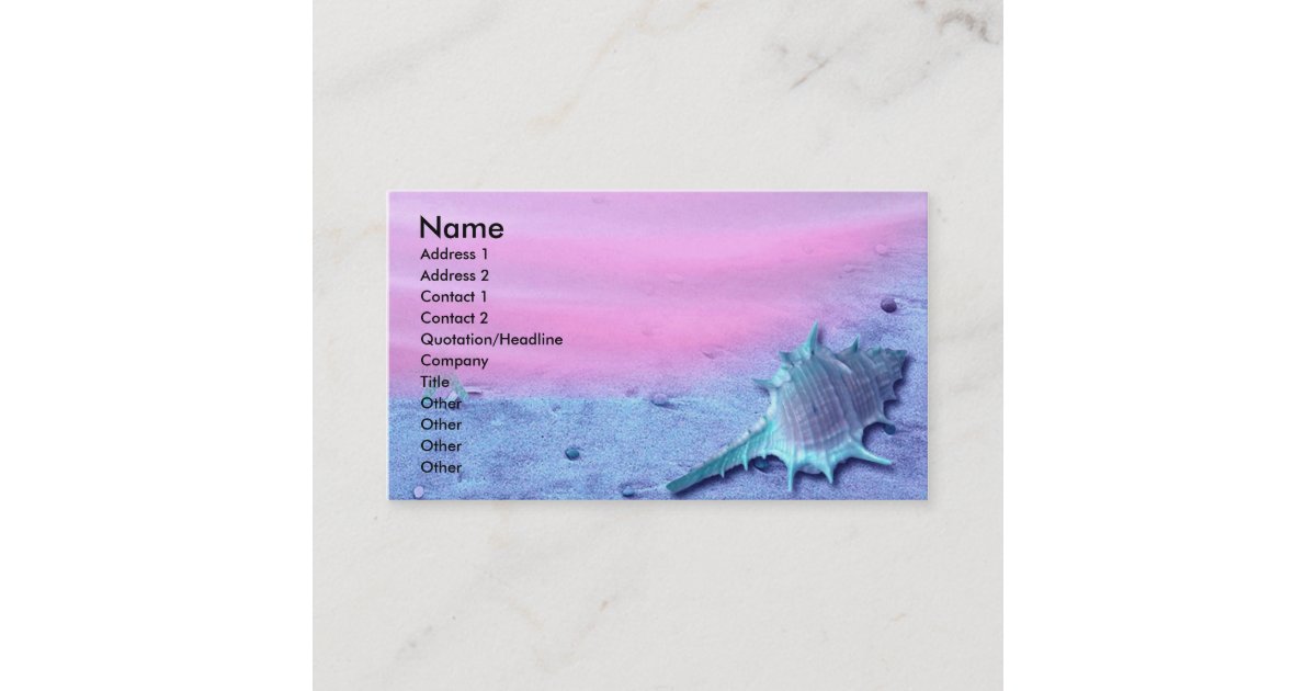 Sea Shell Business Card | Zazzle