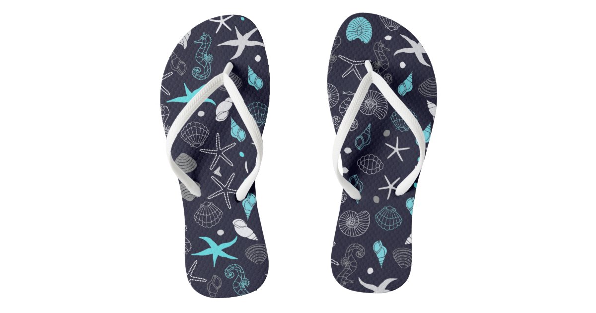 Sea shell flip flops | Zazzle