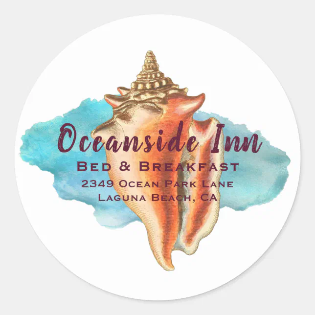Sea Shell Marketing Classic Round Sticker | Zazzle
