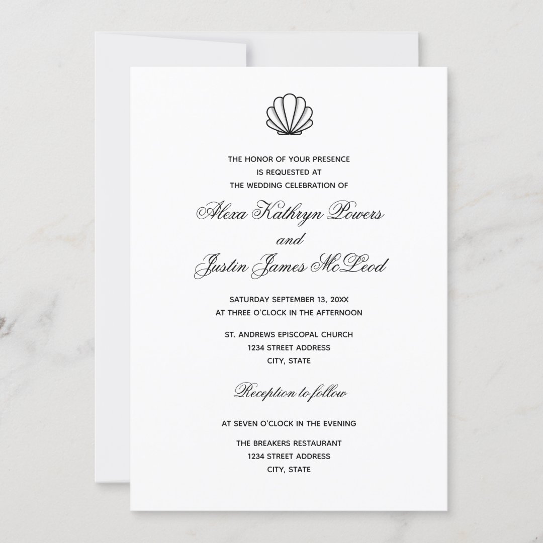 Sea Shell - Wedding Invitation | Zazzle