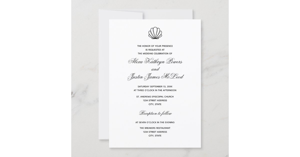 Sea Shell - Wedding Invitation | Zazzle