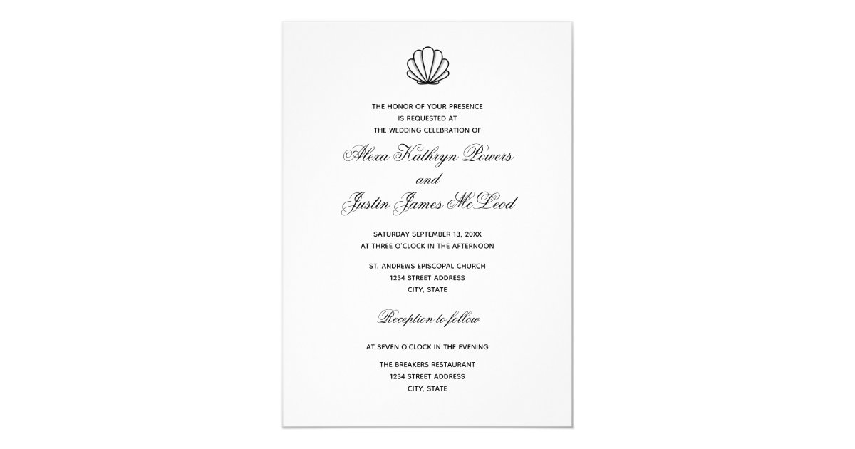 Sea Shell - Wedding Invitation | Zazzle.com