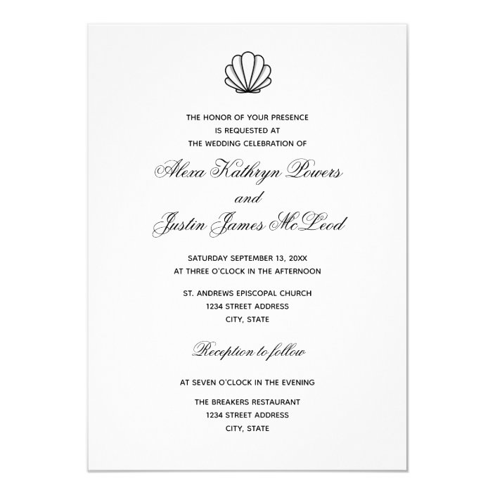 Sea Shell - Wedding Invitation | Zazzle.com
