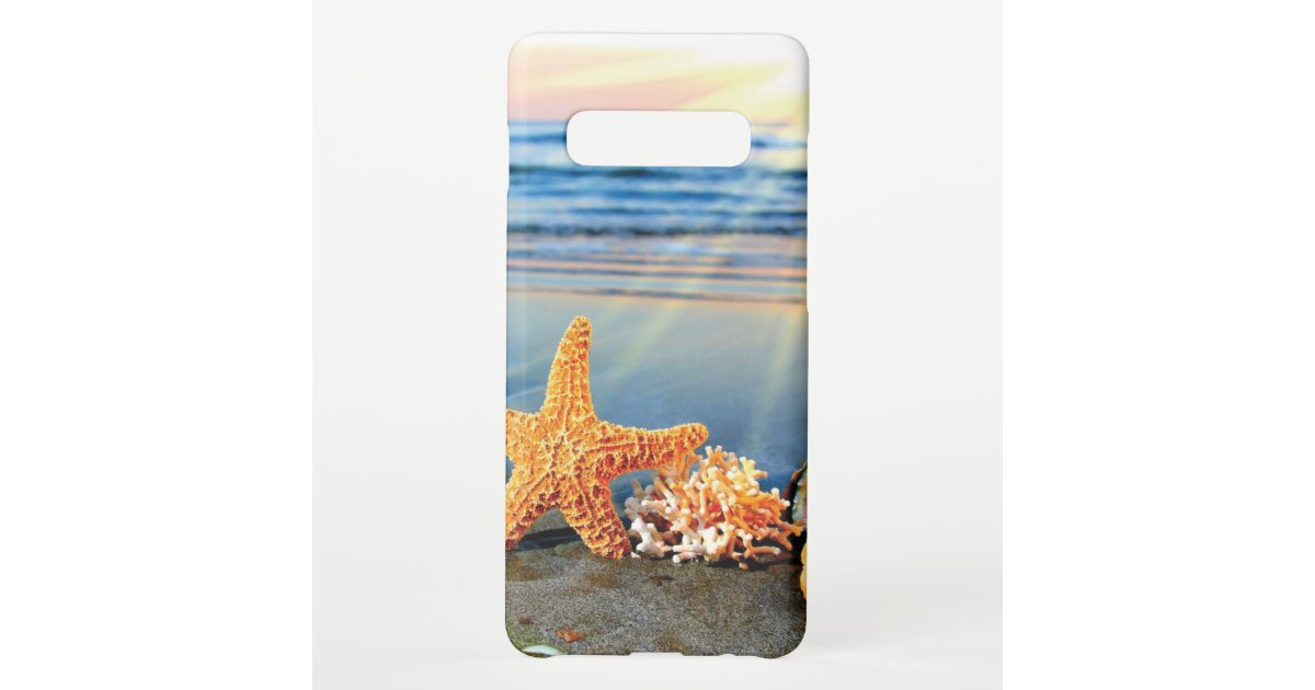 Sea shells and starfish on beach samsung galaxy case | Zazzle