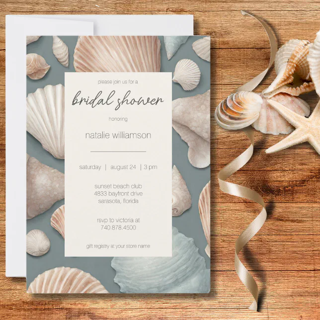 Sea Shells Bridal Shower Invitation | Zazzle