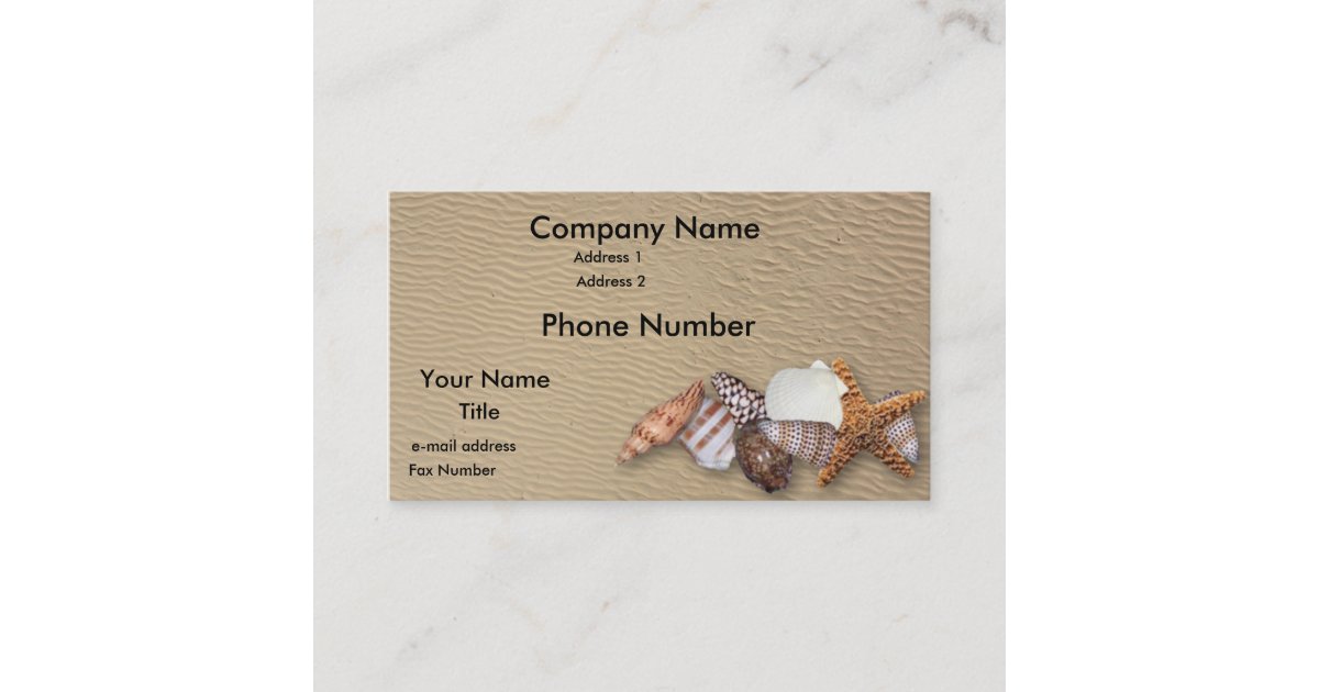 Sea shells business card | Zazzle