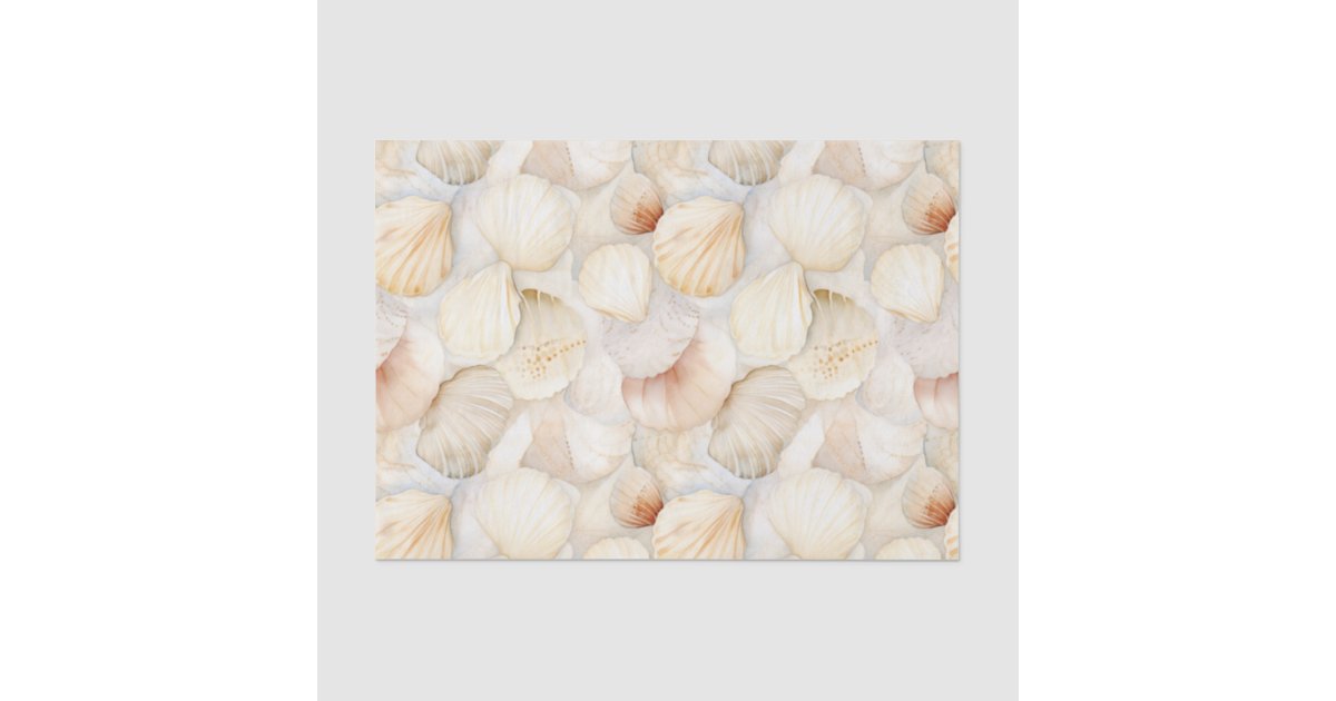 Sea Shells Cream Sand Ivory Beach Wedding Tissue Paper | Zazzle