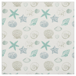 Sea Shells on Beach Sand Fabric | Zazzle.com