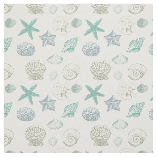 Sea Shells Fabric | Zazzle