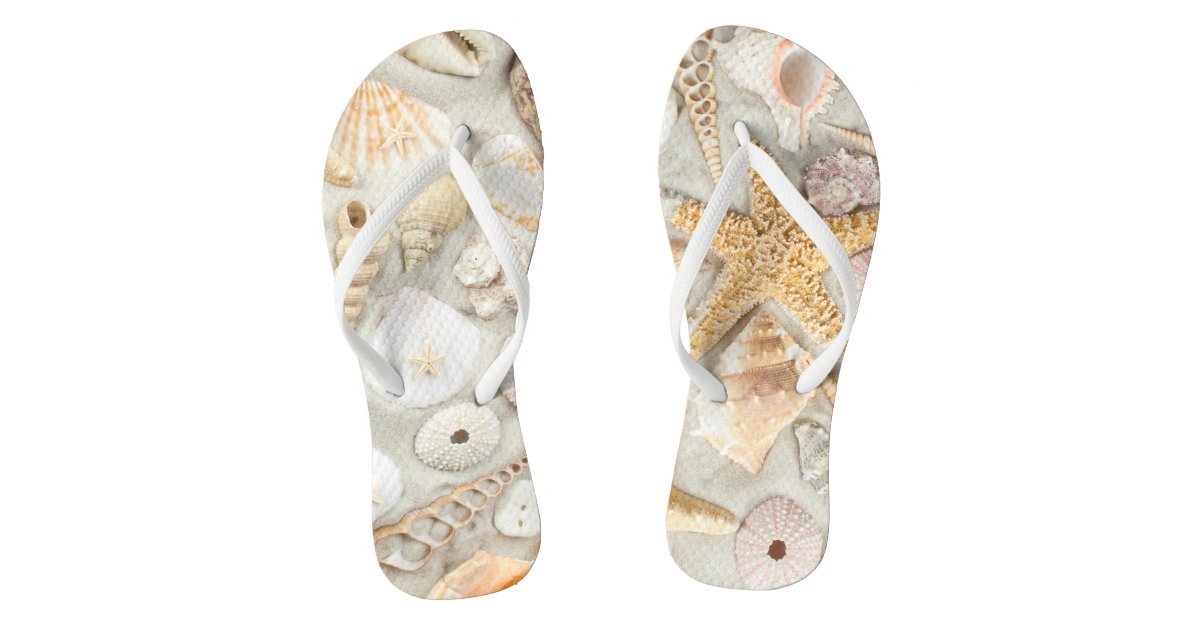 Sea Shells Flip Flops | Zazzle