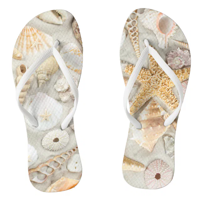 Sea Shells Flip Flops | Zazzle