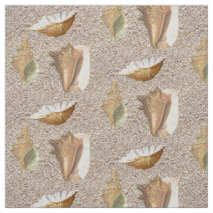 Sea Shells on Beach Sand Fabric | Zazzle.com