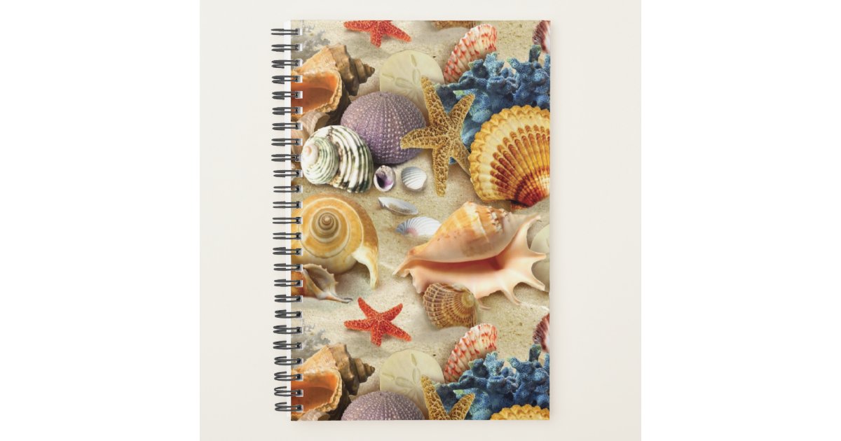Sea shells on beach planner | Zazzle