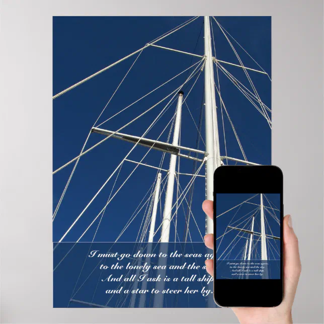 Sea & Sky Poem Ships Rigging Poster | Zazzle