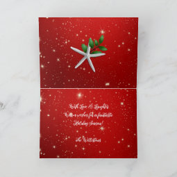 Sea Stars Twinkling Red Christmas Cards | Zazzle