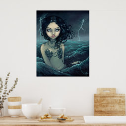 Sea Storm gothic mermaid Art Print | Zazzle