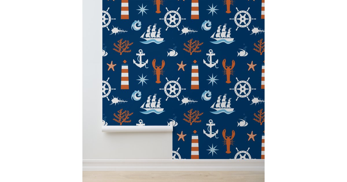 Sea Theme Pattern 1 Wallpaper | Zazzle
