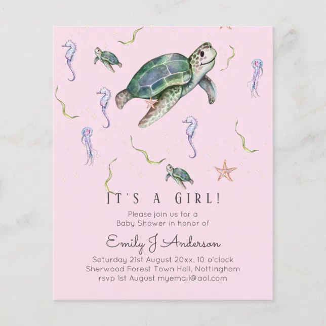 Sea Turtle and Friends Baby Boy or Girl Shower Inv | Zazzle