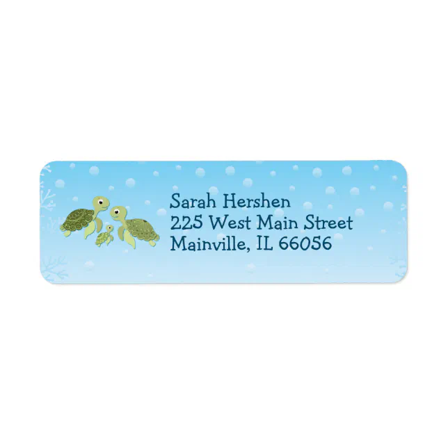 Sea Turtle Baby Shower Co-Ed Gender Neutral Label | Zazzle