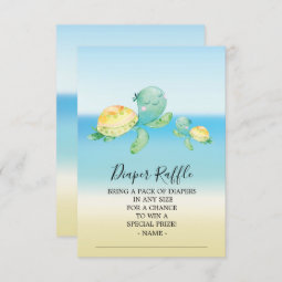 Sea Turtle Baby Shower Diaper Raffle Ticket Enclosure Card | Zazzle