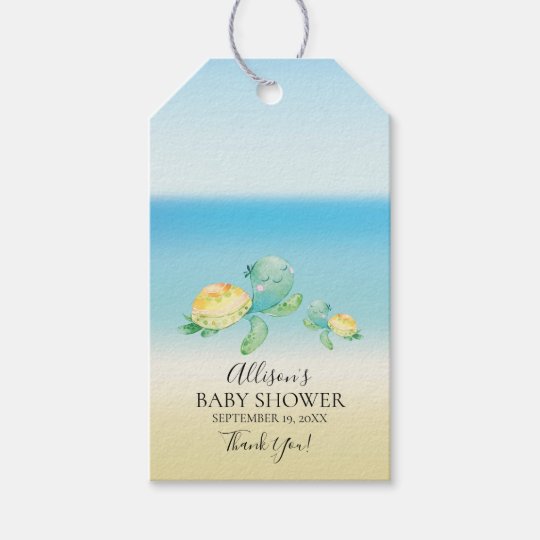 Sea Turtle Baby Shower Favor Gift Tag | Zazzle.com