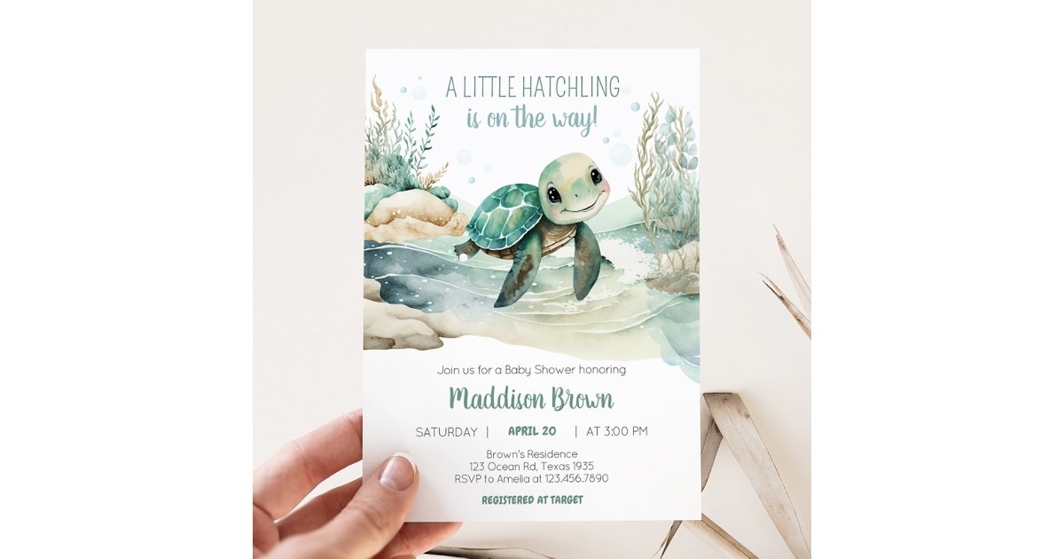 Sea Turtle Baby Shower Invitation | Zazzle