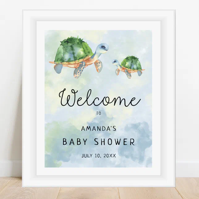 Sea Turtle - BABY Shower Welcome Sign | Zazzle