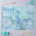 Sea Turtle Beach Ocean Sand Blue Decoupage Tissue Paper | Zazzle