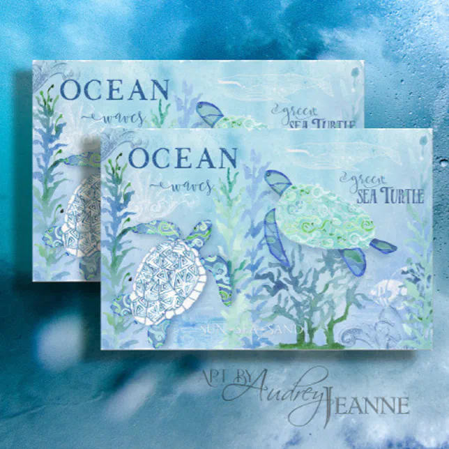 Sea Turtle Beach Ocean Sand Blue Decoupage Tissue Paper | Zazzle