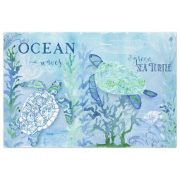 Sea Turtle Beach Ocean Sand Blue Decoupage Tissue Paper | Zazzle