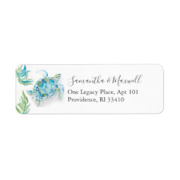 Sea Turtle Beach Return Address Label | Zazzle
