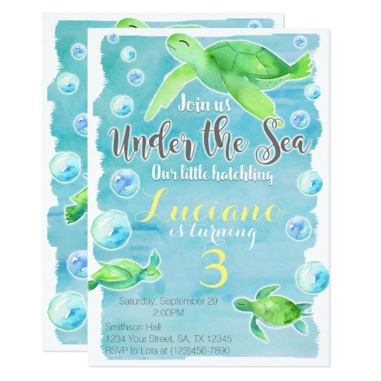 Sea Turtle Birthday Invitation | Zazzle.com