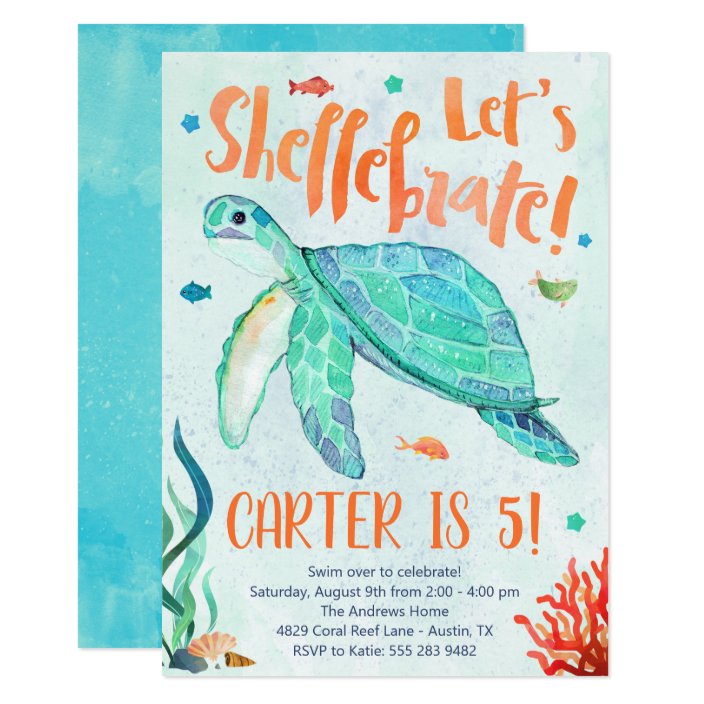 Sea Turtle Birthday Party Invitation | Zazzle.com
