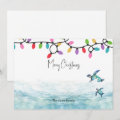 Sea Turtle Christmas Flat Holiday Card | Zazzle