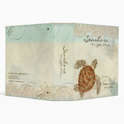 Sea Turtle Coastal Beach Ocean Business Binder | Zazzle